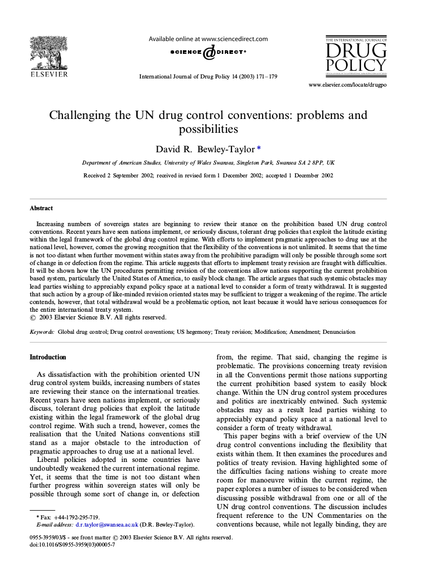 Challenging the UN drug control conventions | Transnational Institute
