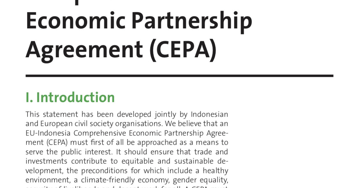 Civil Society Statement on the EU-Indonesia Comprehensive Economic ...