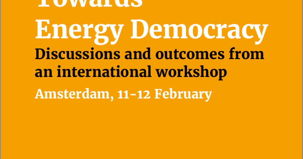 Towards Energy Democracy | Transnational Institute